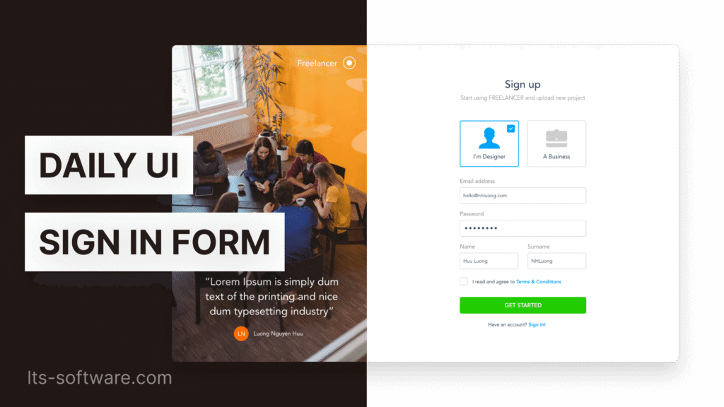 Daily UI 01 - Sign Up Form Design - Luong Nguyen Huu